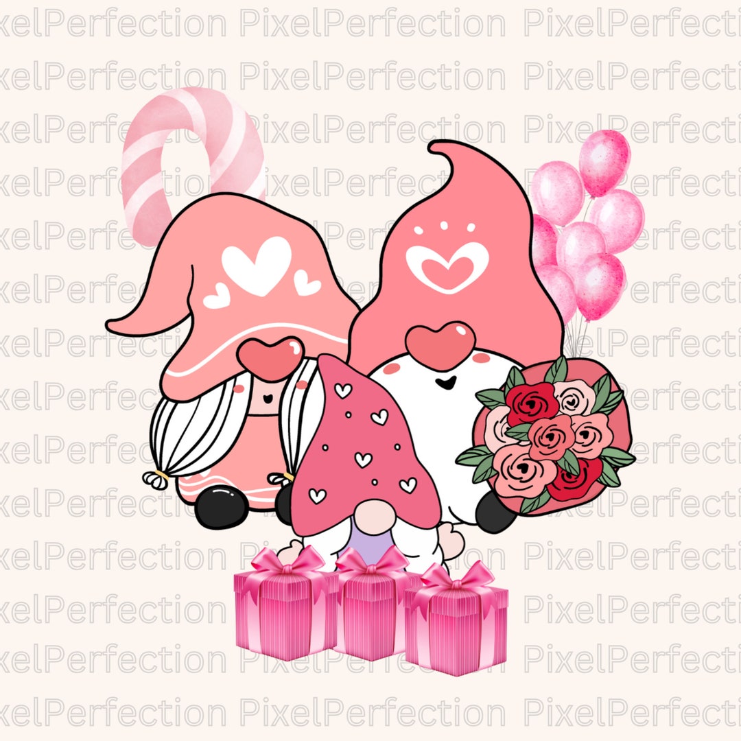 Heart Gnomes Svg, Gnome Png, Flower Bouquet, Christmas Gifts, Retro ...