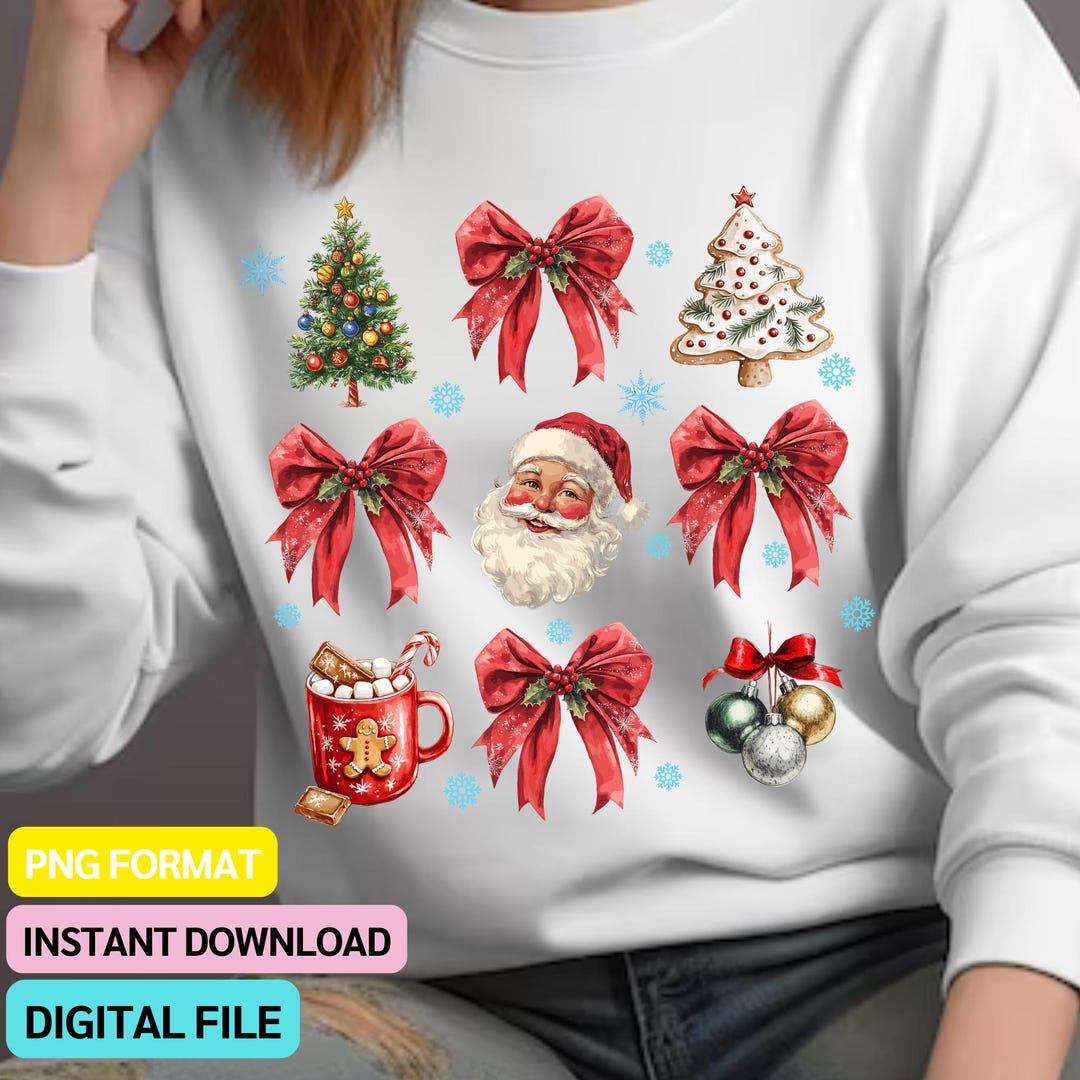 Christmas Conquette Png, Christmas Png, Merry Christmas Png, Senta ...