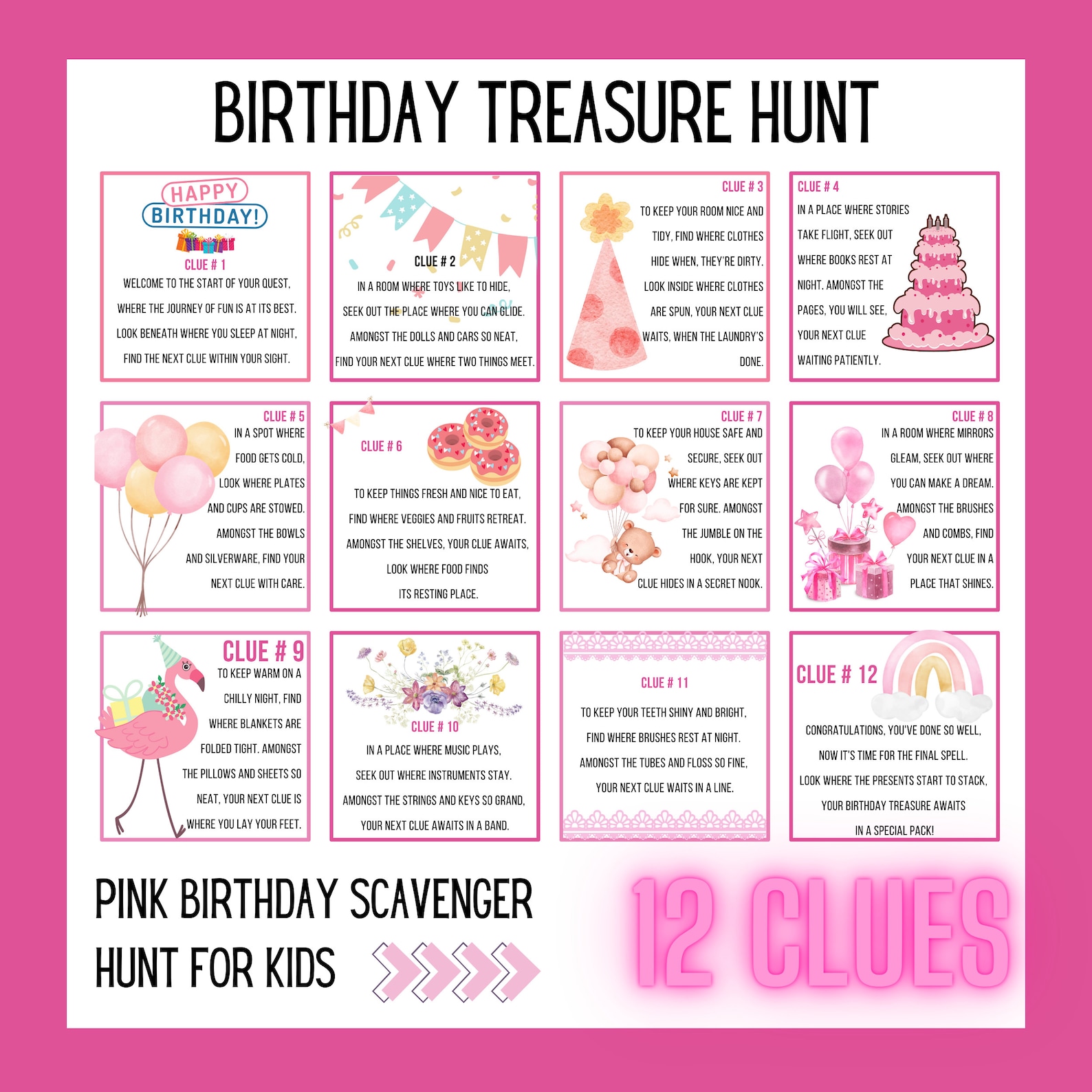 Birthday Treasure Hunt, Teen Scavenger Hunt, Treasure Hunt, Outdoor ...