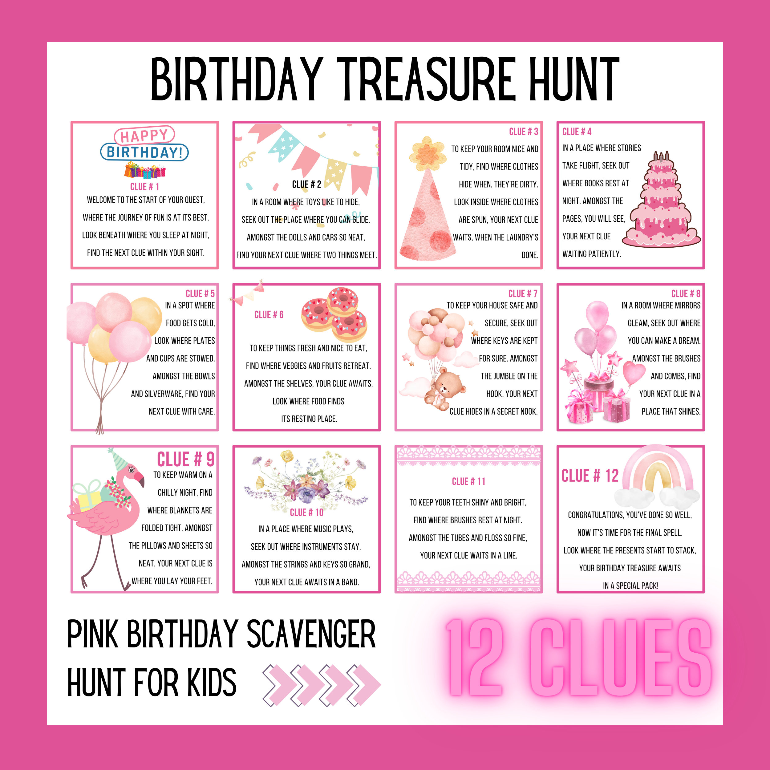 Birthday Treasure Hunt, Teen Scavenger Hunt, Treasure Hunt, Outdoor ...
