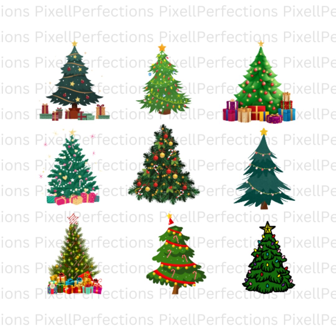 9 Christmas Tree Svgs Bundle, Christmas Tree Png, Christmas Ornaments ...