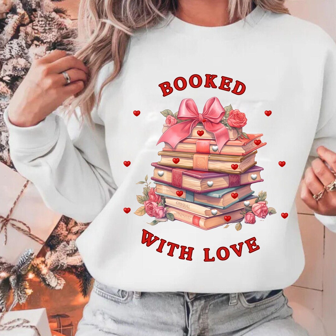 Valentine Book Lover Png, Booked With Love Png, Bookish Png, Retro ...