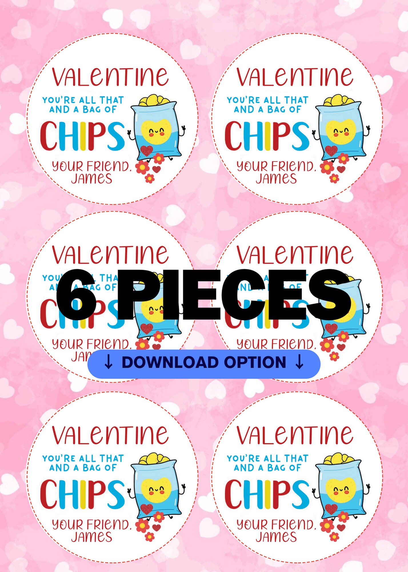 Valentine's Day Cards, Kids Classroom Valentine's Day Cards, Printable ...