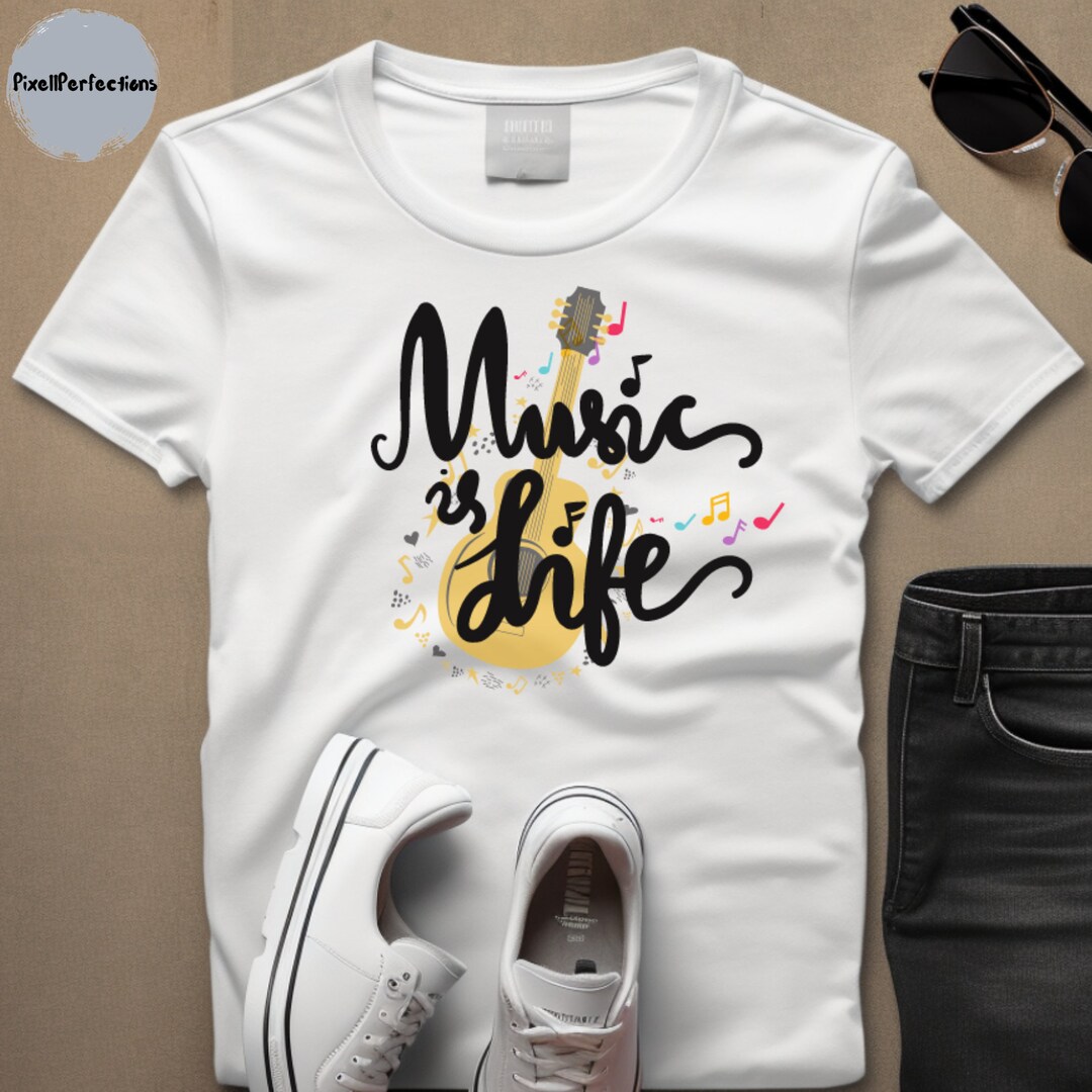 Music is Life Quote Svg, Guitar Svg, Guitar Png, Inspirational Quotes ...
