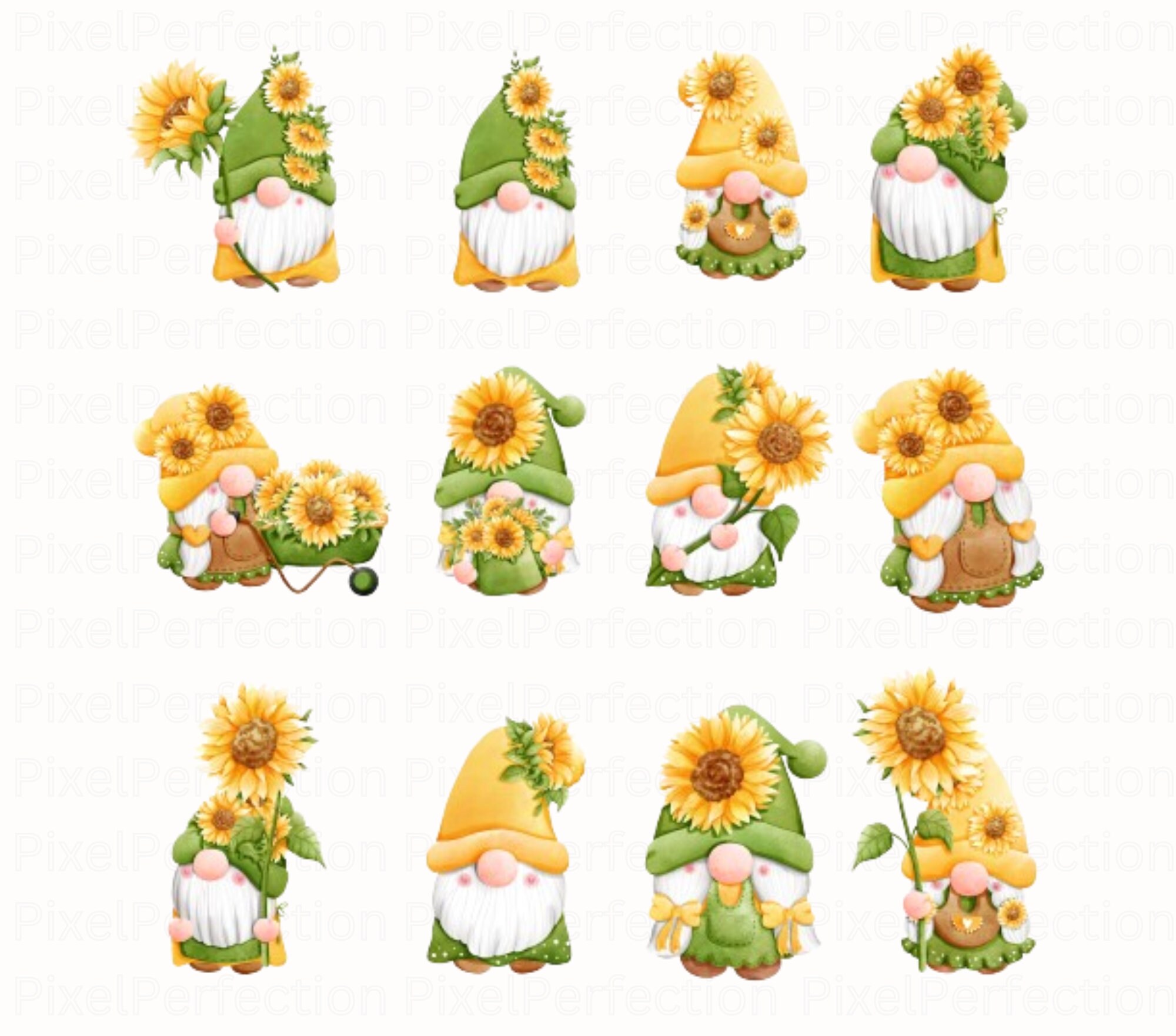 12 Gnome Sunflower Svg Bundle Gnomes Gnome Clipart Gnome - Etsy