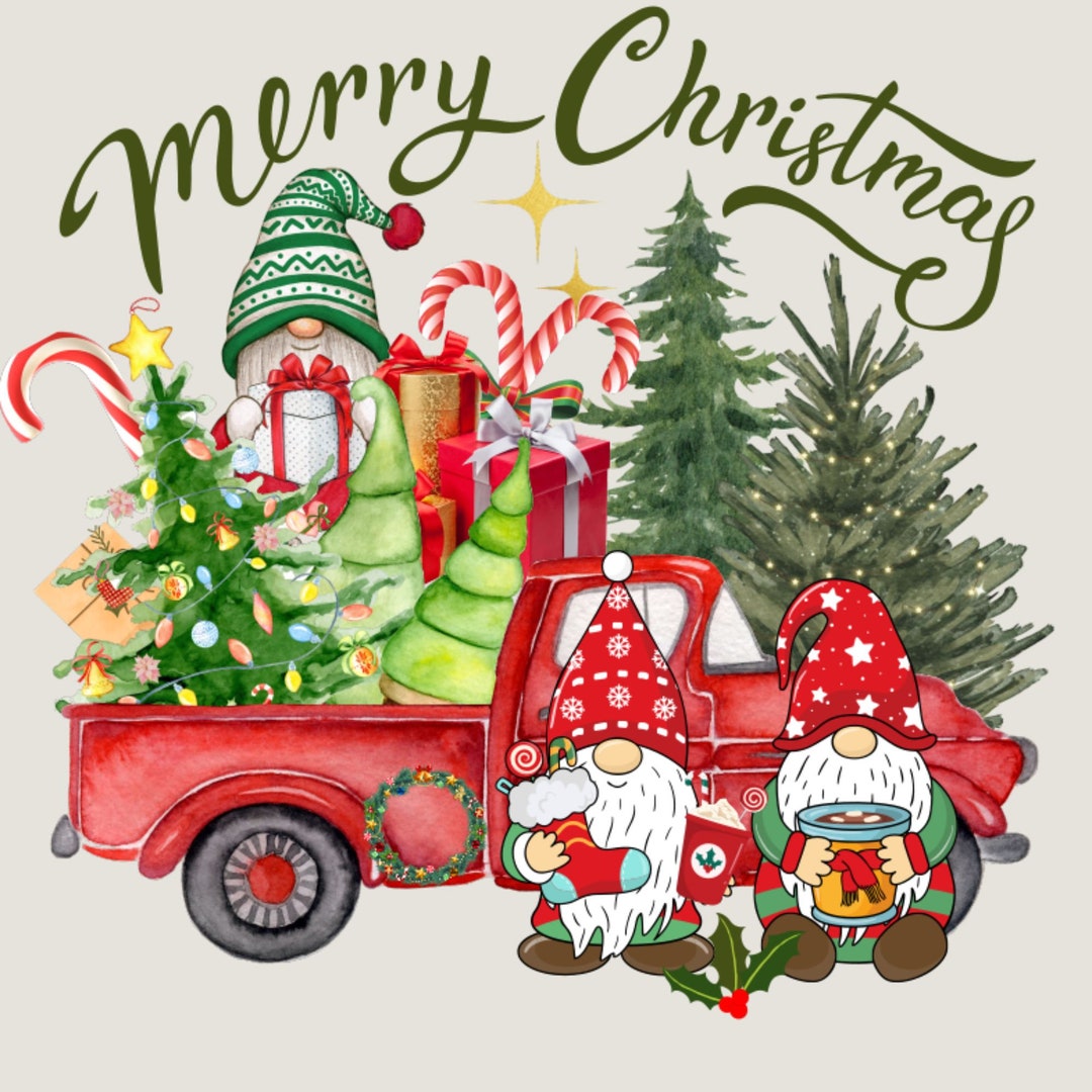 Christmas Gnome and Truck Clipart Bundle, Christmas Clipart, Winter ...