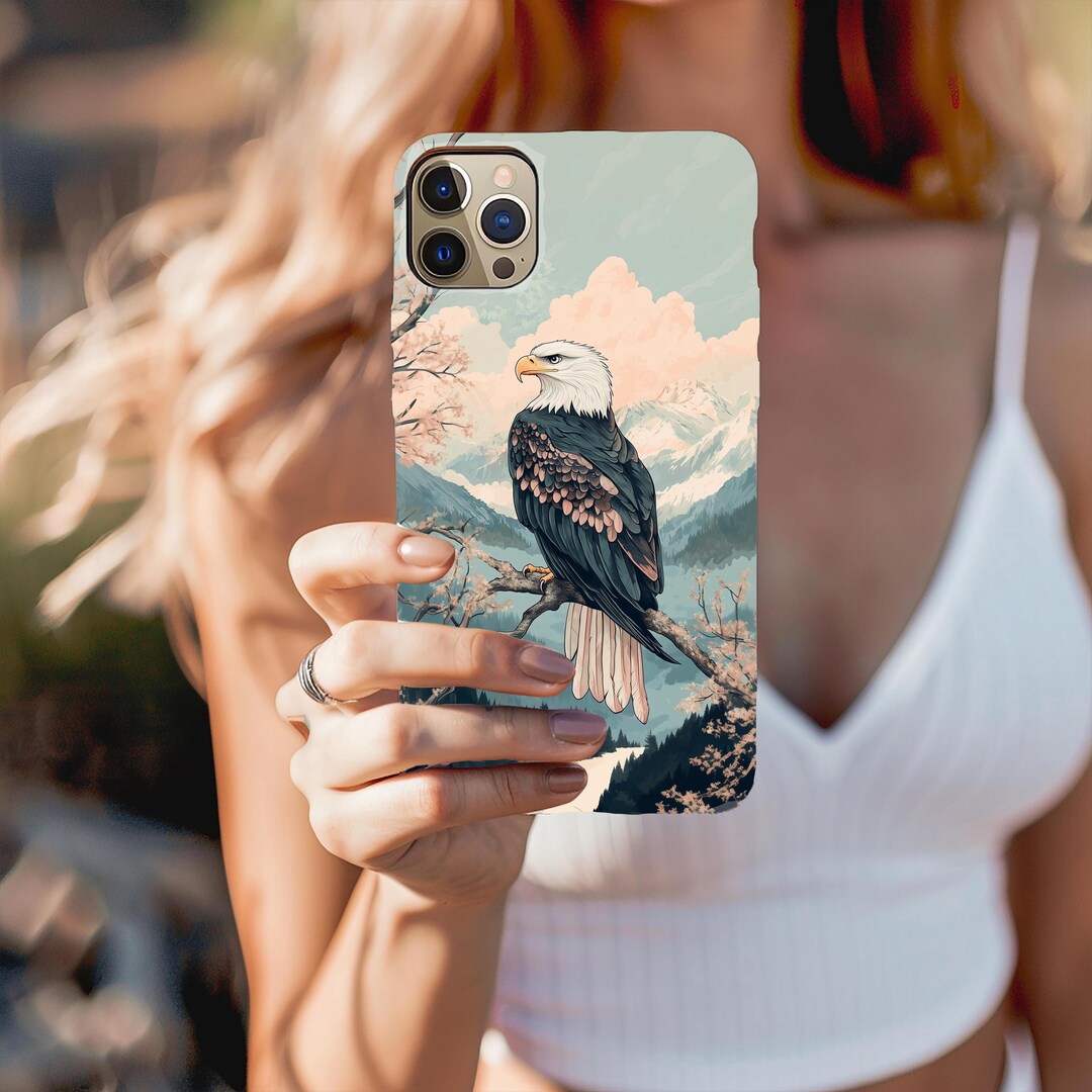 Rock and Forest Fairy Sky Landscape Eagle Bird Phone Case, Cartoonish ...