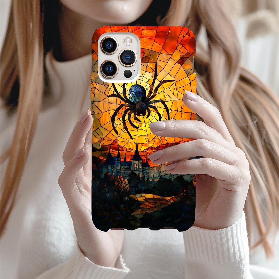 Stained Glass Orb Weaver Spider iPhone Case, Haunted Mansion Spider Web ...