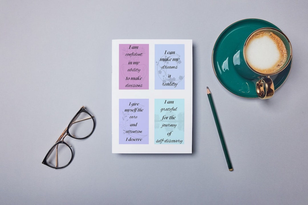 Colorful Daily Affirmation Cards, Affirmation Cards Minimalist Design ...