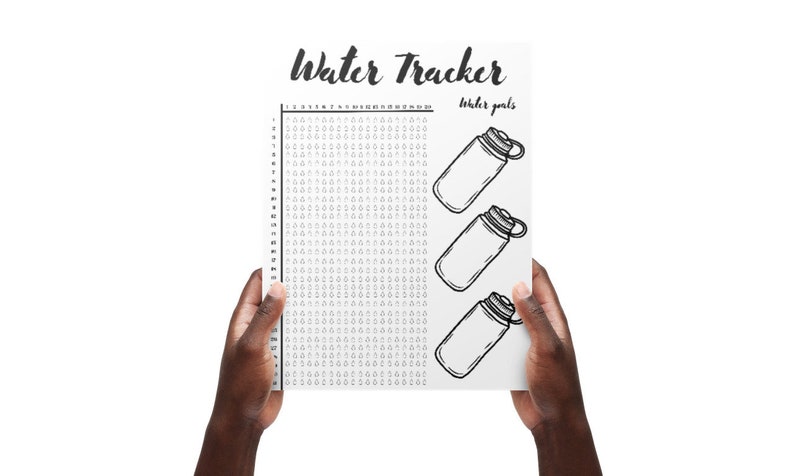 Monthly Water Tracker Printable, 31 Day Water Challenge, Hydration ...