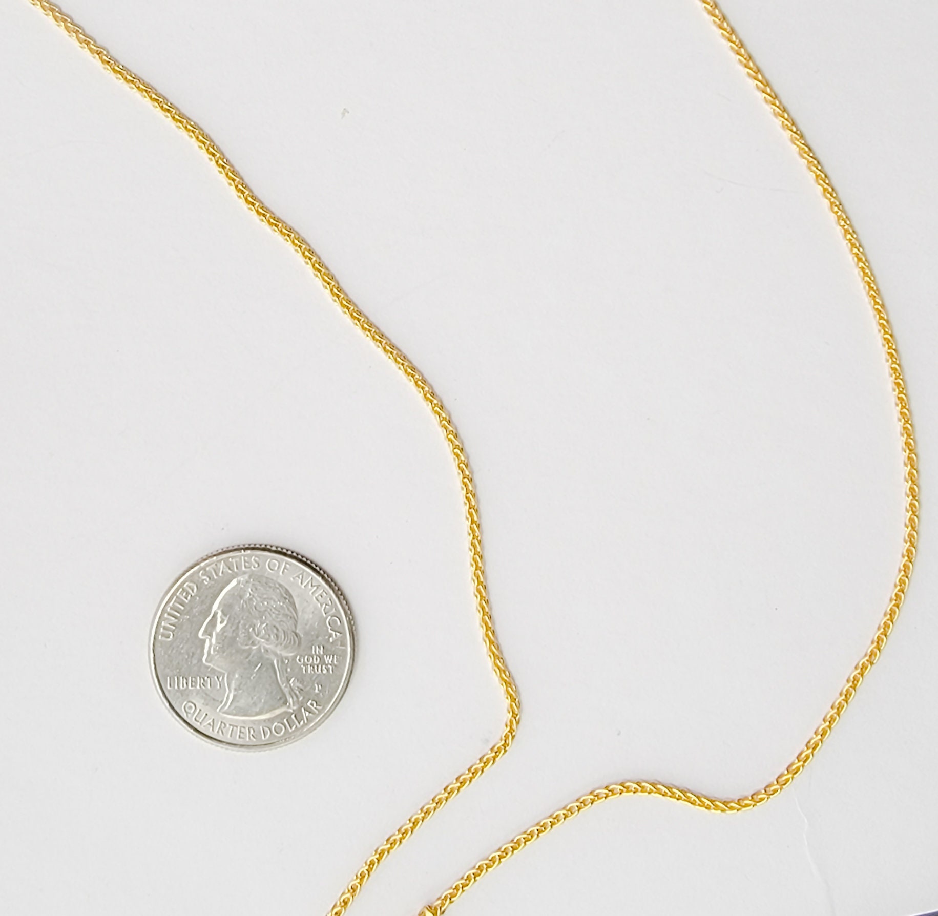 14K Yellow Gold Square Wheat Chain With Lobster Claw Closure, 1.8mm ...