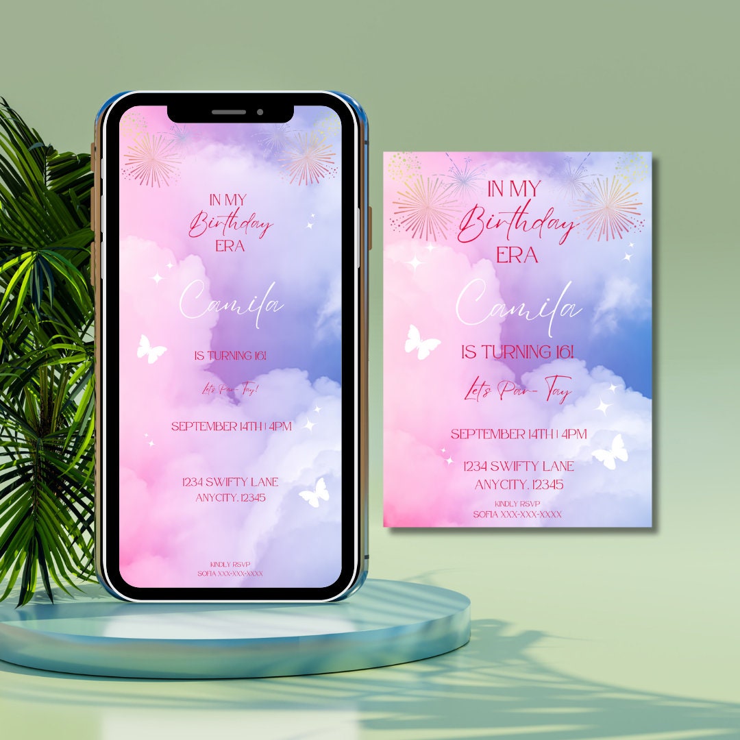 Taylor Swift Birthday Party Invitation, Digital Invitation, Swiftie ...