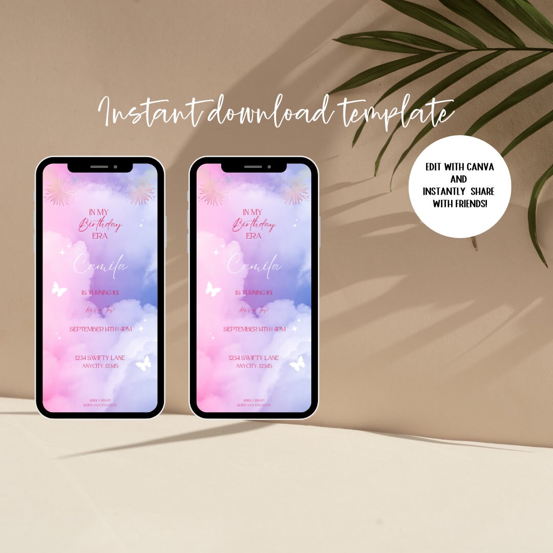 Taylor Swift Birthday Party Invitation, Digital Invitation, Swiftie ...