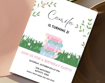 Storybook Themed Party Invitation Book Themed Birthday Invitation ...