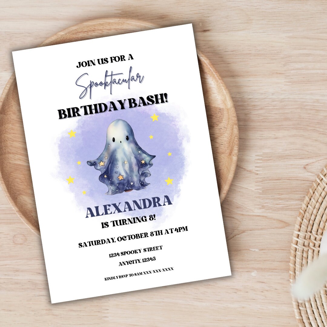 Halloween Ghost Birthday Invitation Spooktacular Birthday - Etsy