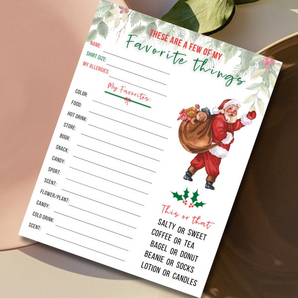 Favorite Things Questionnaire for Coworkers - Etsy