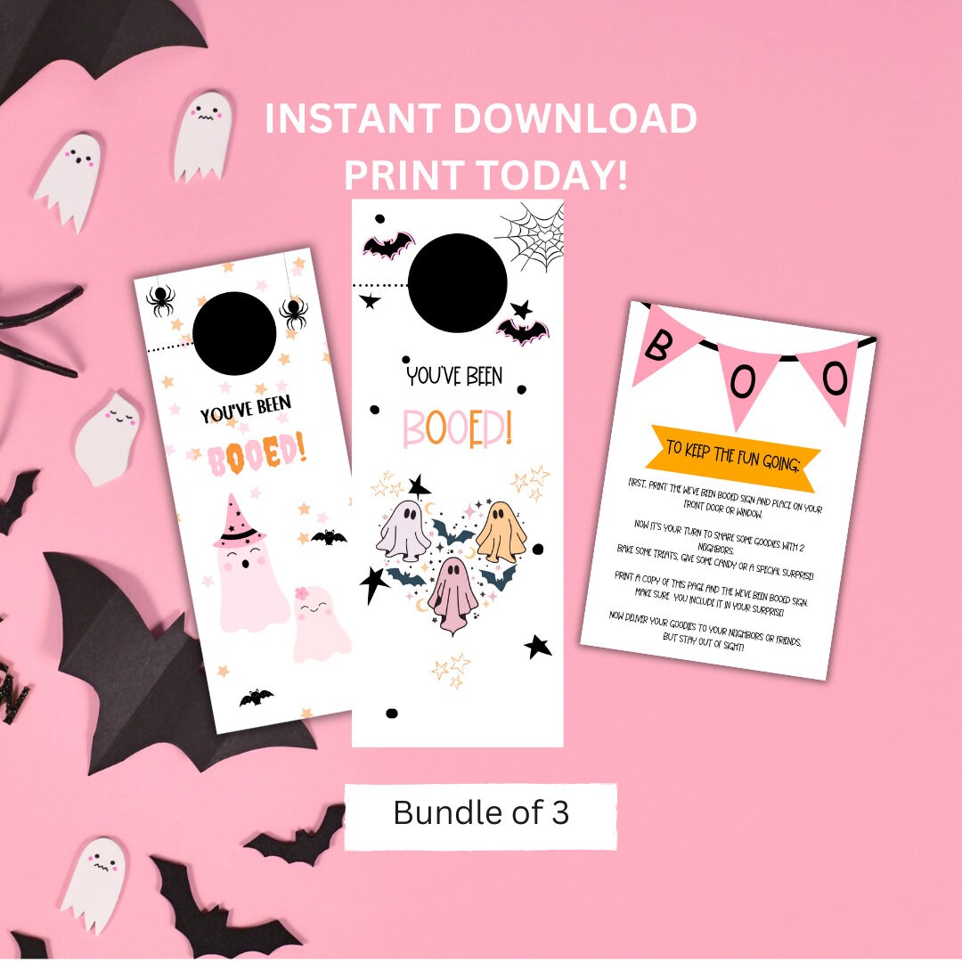 Youve Been Booed Printable Door Hanger, You've Been Booed Sign, Booed ...