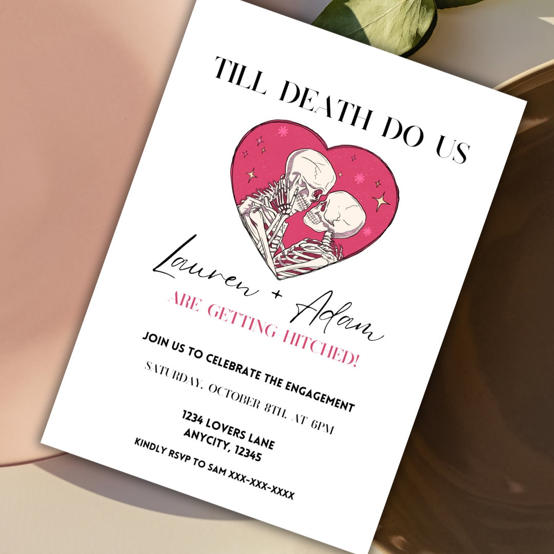 Till Death Do US Party Invitation Halloween Engagement - Etsy