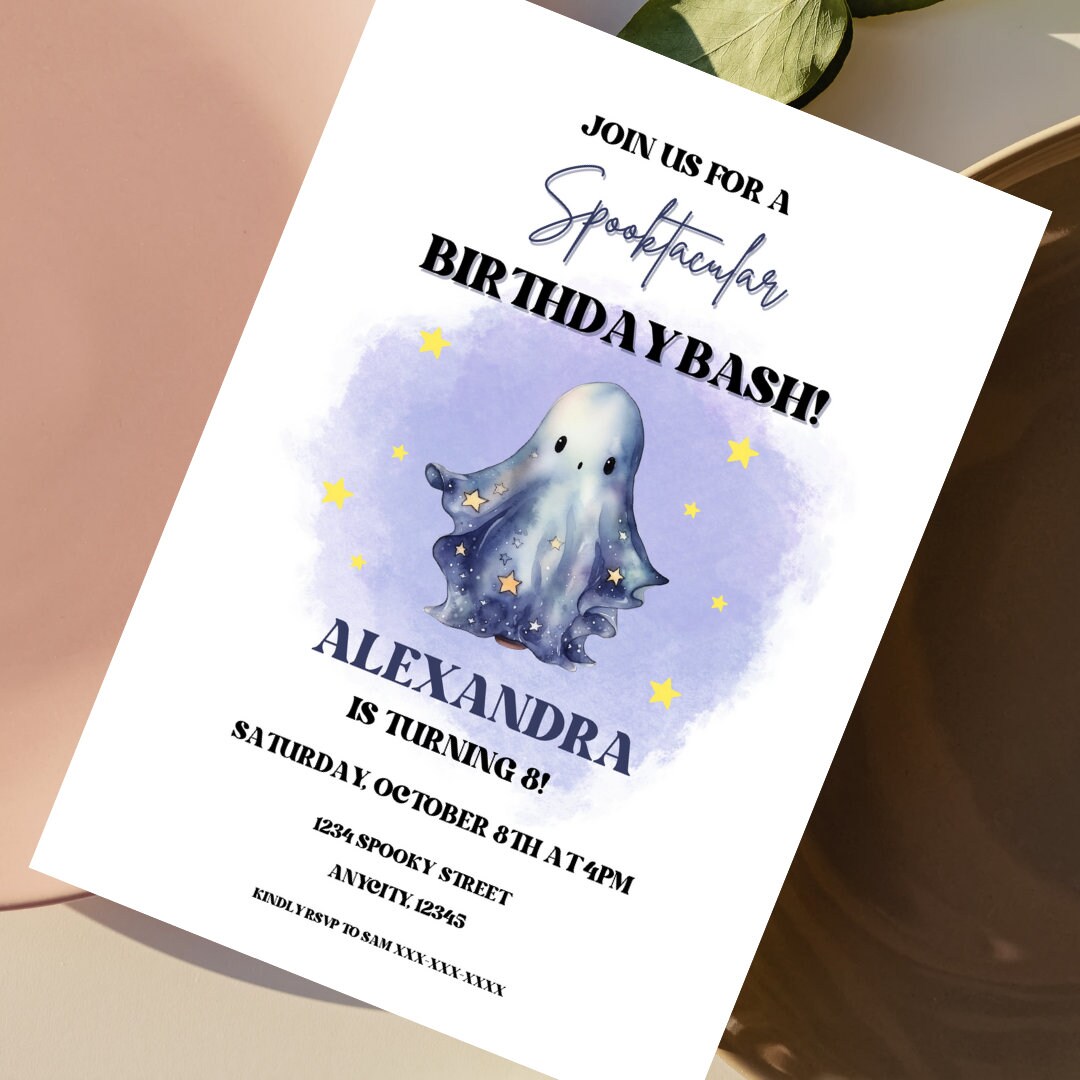 Halloween Ghost Birthday Invitation Spooktacular Birthday - Etsy
