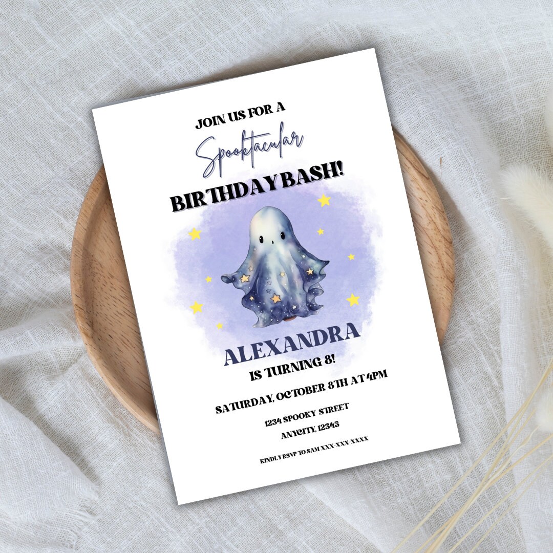 Halloween Ghost Birthday Invitation Spooktacular Birthday - Etsy