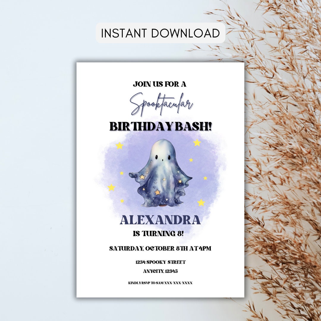 Halloween Ghost Birthday Invitation Spooktacular Birthday - Etsy