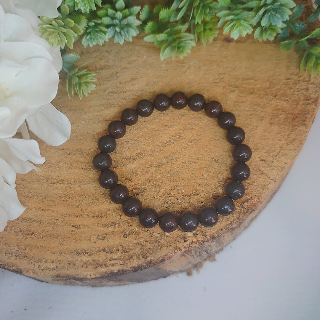 Chicken Bloodstone Jasper 8mm Bead Bracelet, Luck Fortune Blessing ...