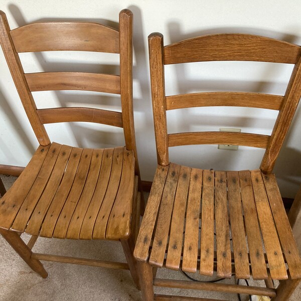 Antique Ladder Back Chairs - Etsy