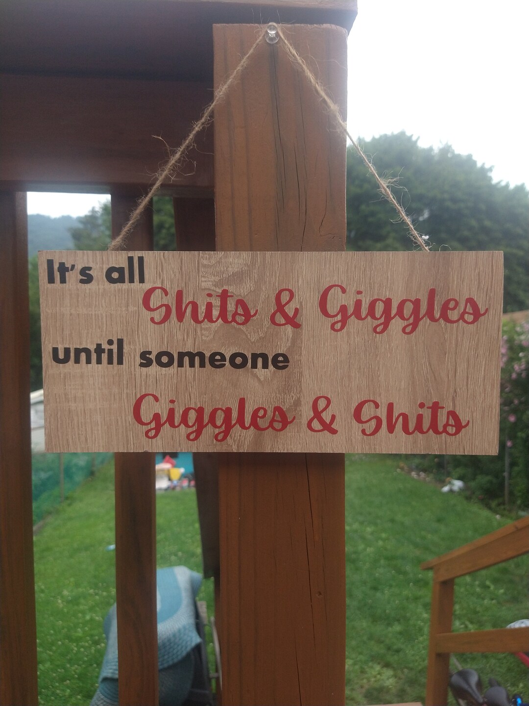 Hangable Giggle Sign - Etsy