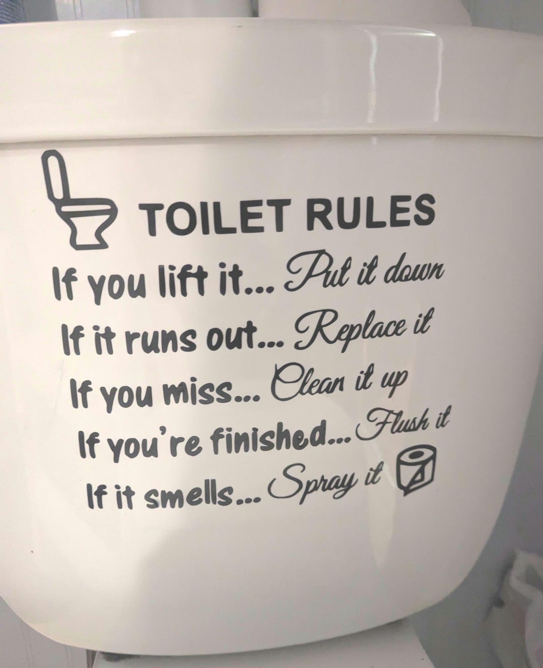 Toilet Rules Decal - Etsy