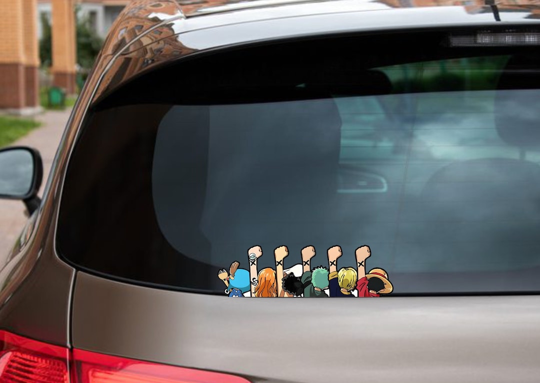 One Piece Characters Window Peeker Sticker Laptop Window JDM Decal ...