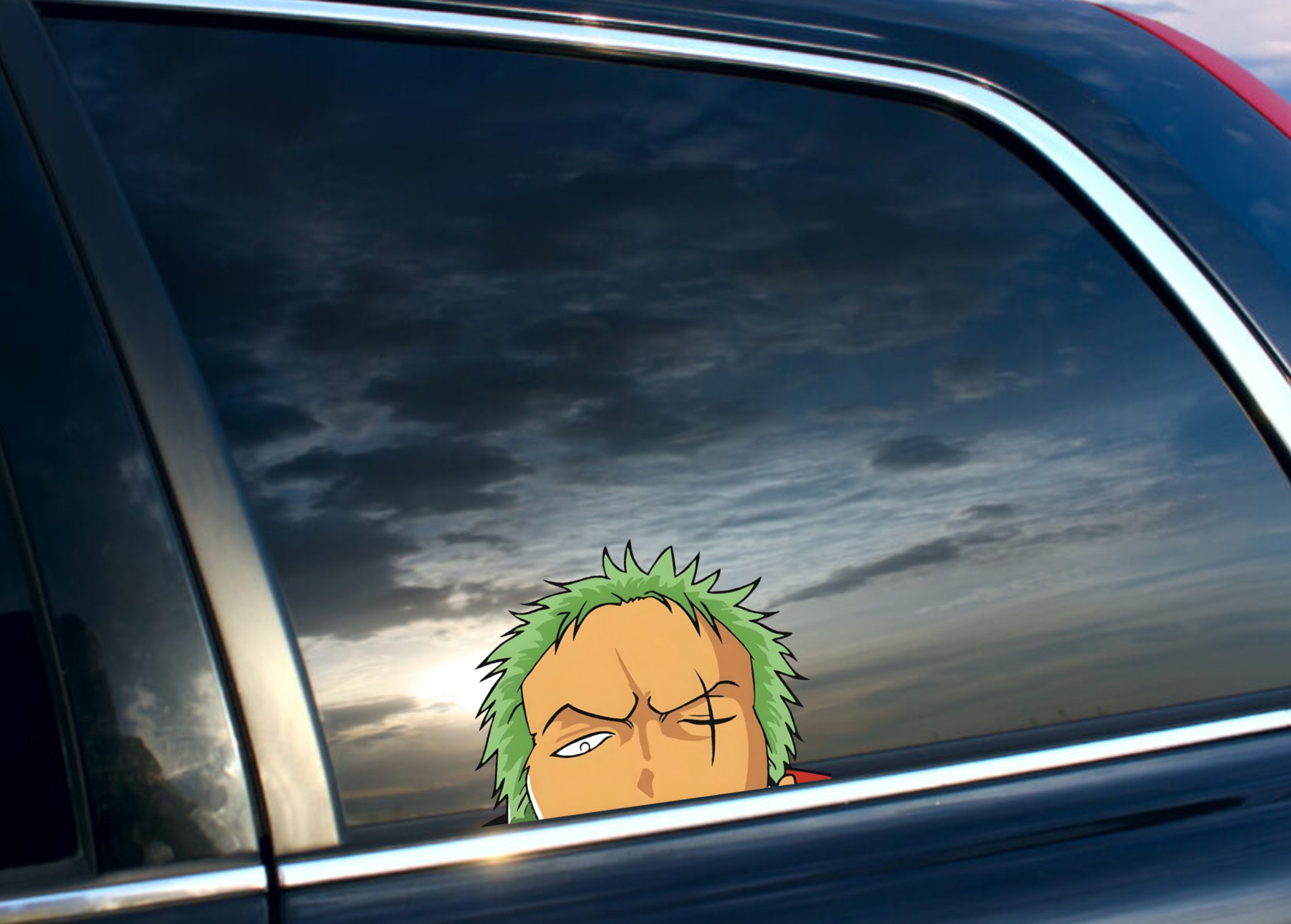 Roronoa Zoro Window Peeker Sticker Funny Laptop Car Window Bumper JDM ...