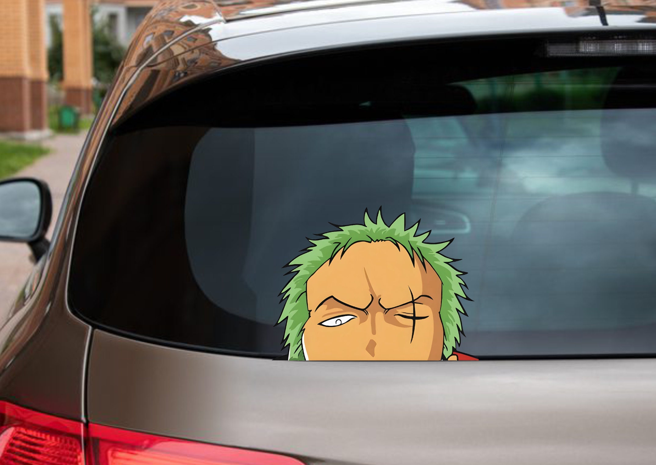 Roronoa Zoro Window Peeker Sticker Funny Laptop Car Window Bumper JDM ...