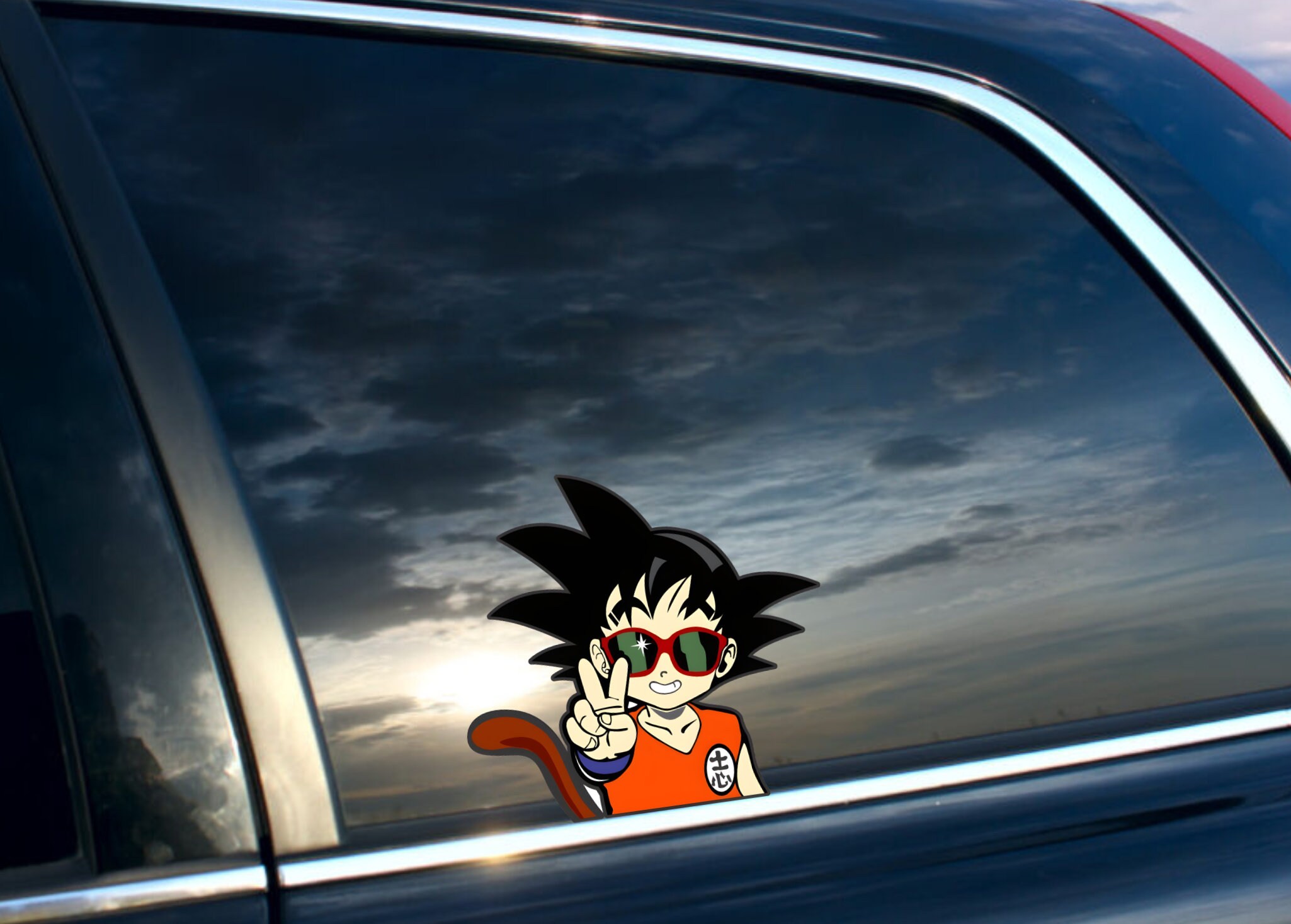 Goku Window Peeker Sticker Funny Laptop Car Window Bumper JDM Decal ...