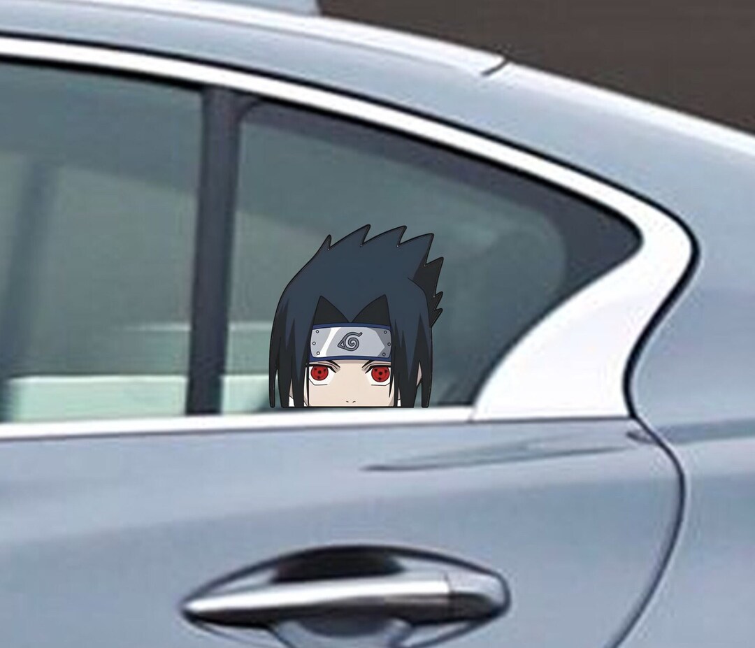 Sasuke Uchiha Window Peeker Sticker Funny Laptop Car Bumper JDM Decal ...