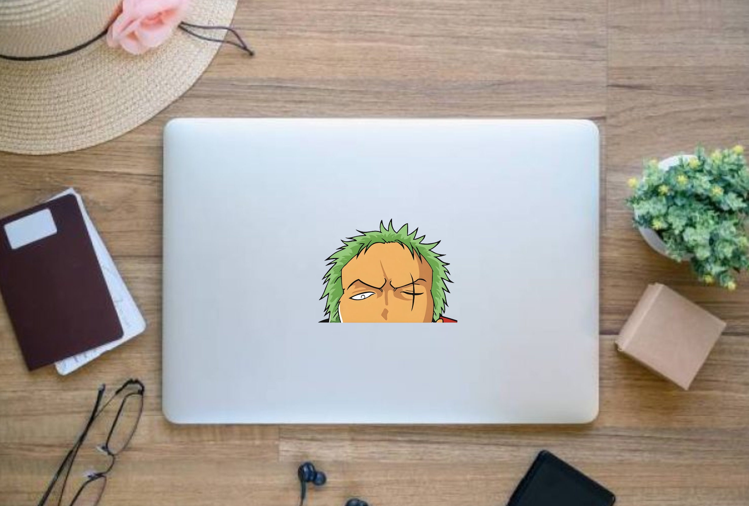 Roronoa Zoro Window Peeker Sticker Funny Laptop Car Window Bumper JDM ...