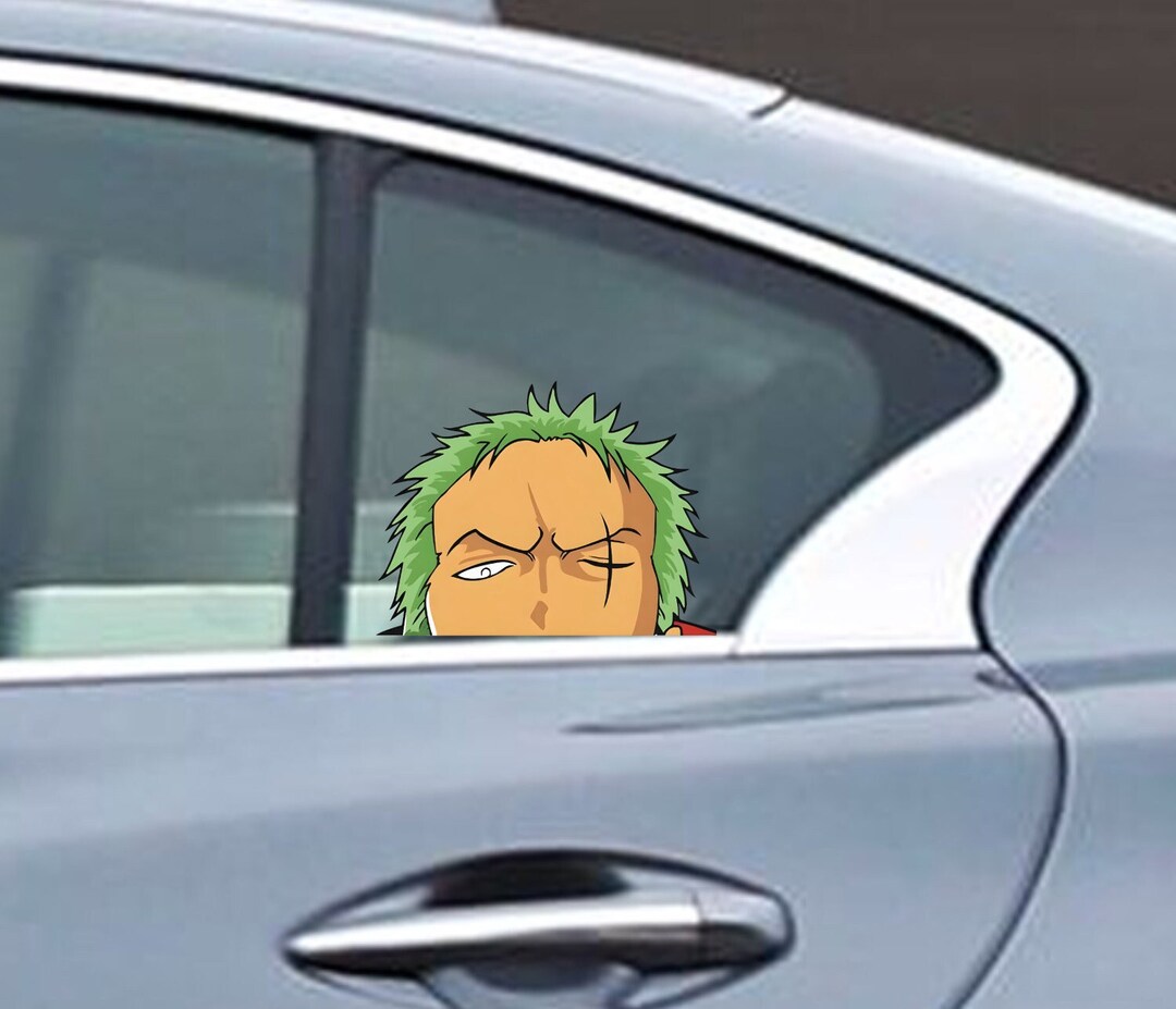 Roronoa Zoro Window Peeker Sticker Funny Laptop Car Window Bumper JDM ...