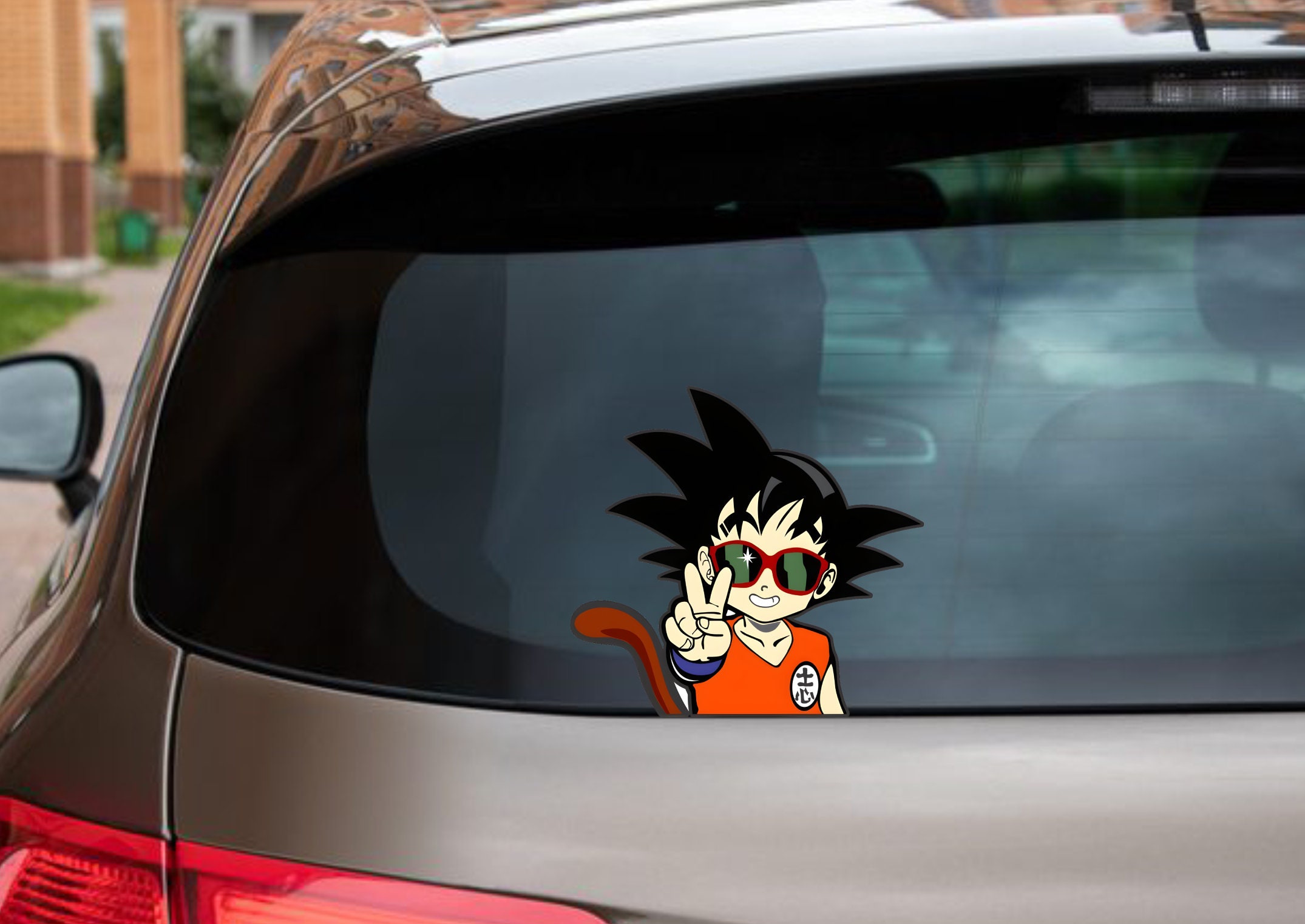 Goku Window Peeker Sticker Funny Laptop Car Window Bumper JDM Decal ...