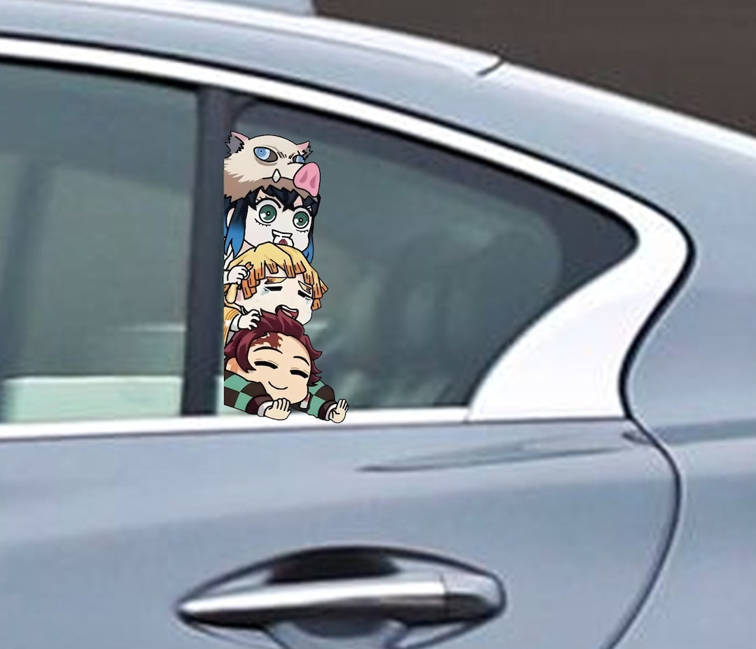 Nezuko Kamado Tanjiro Kamado Peeking Sticker Decal Funny Laptop Car ...