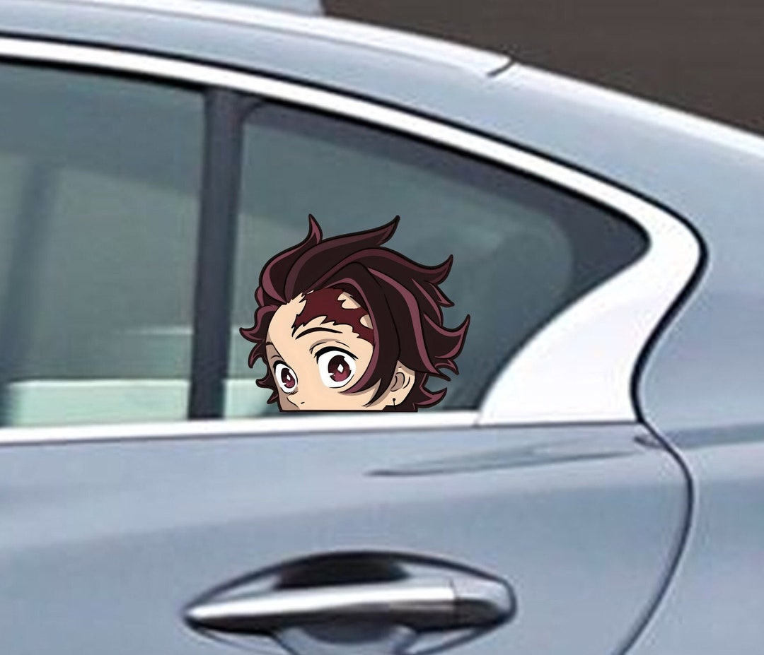 Tanjiro Kamado Demon Slayer Window Peeker Sticker Laptop Window JDM ...