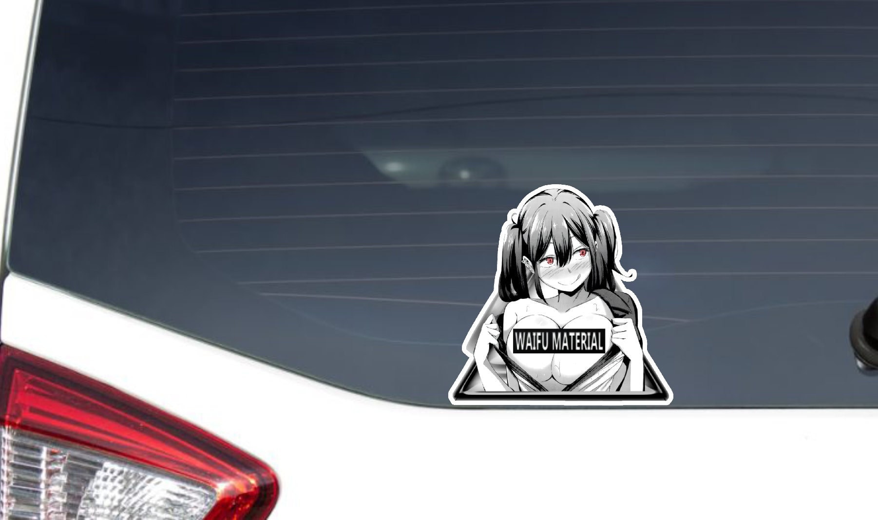 Jdm Waifu Material Sticker Senpai Decal Anime Hot Girl Fun Car Bumper