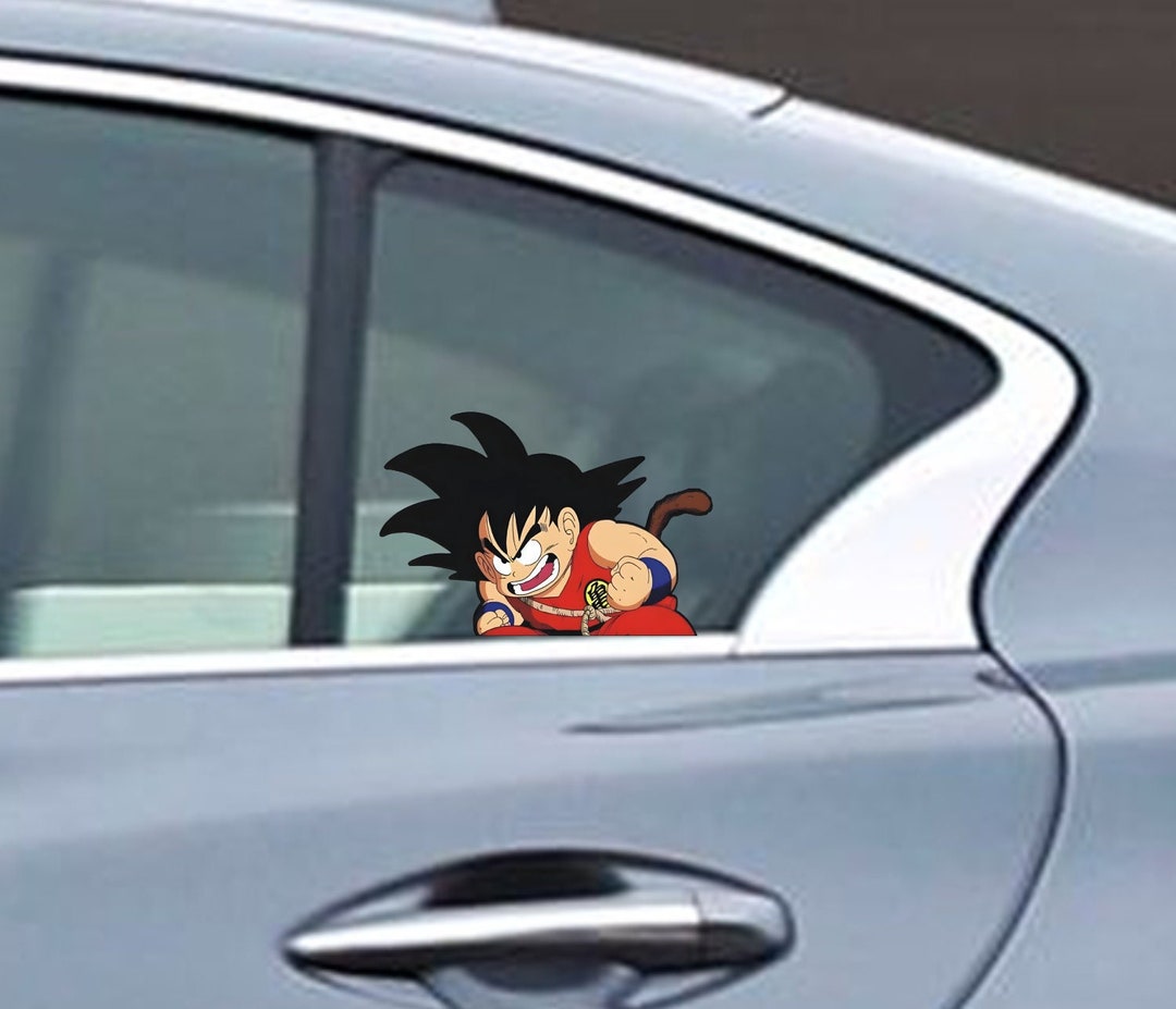Goku Angry Window Peeker Sticker Funny Laptop Car Bumper JDM Decal ...