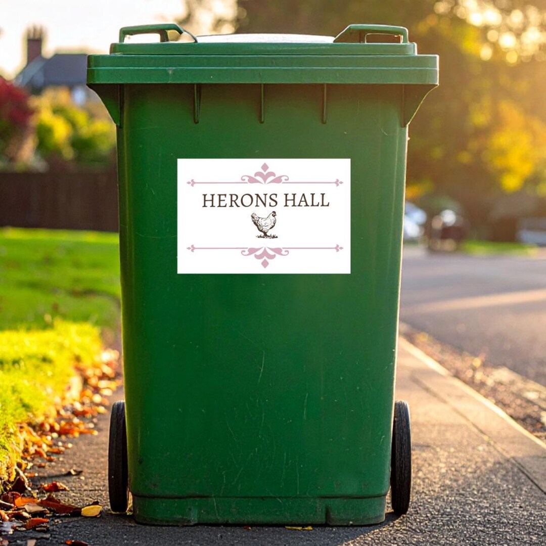 Personalised Wheelie Bin Stickers Labels House Name Number - Chicken ...