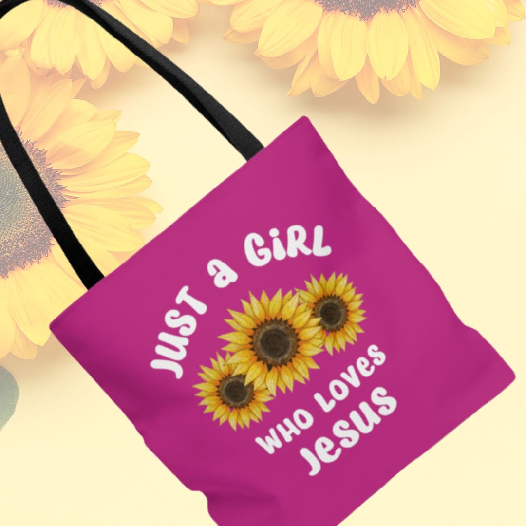 Christian Tote Bag, "just a Girl Who Loves Jesus", Teacher Book Bag ...
