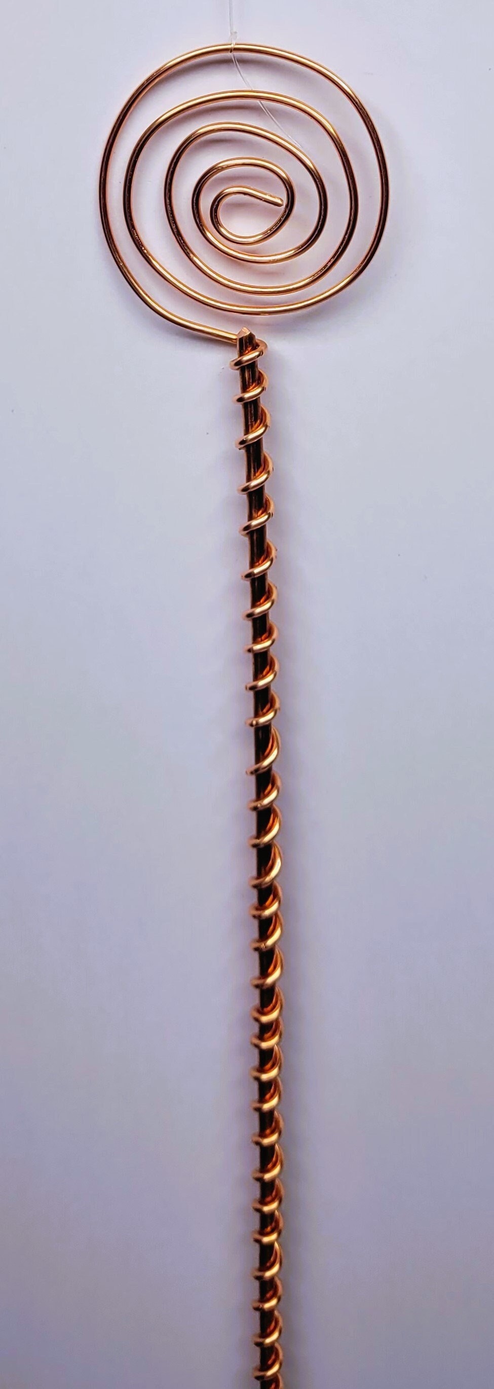 18 Long Solid Copper Stake Straight With SUN SPIRAL Top. Electroculture ...