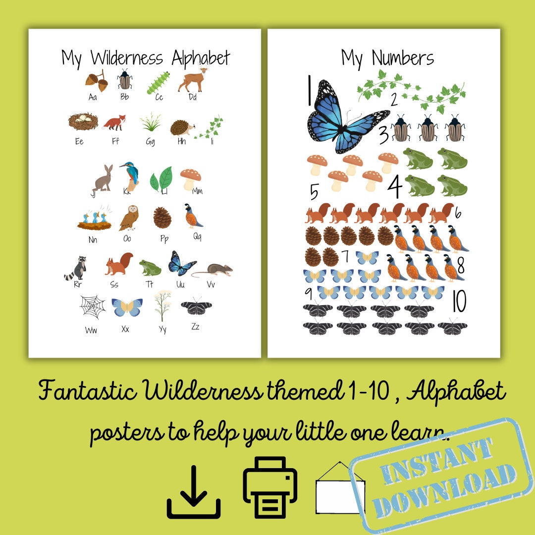 Cartel de números y alfabeto educativo para niños preescolar - Etsy México