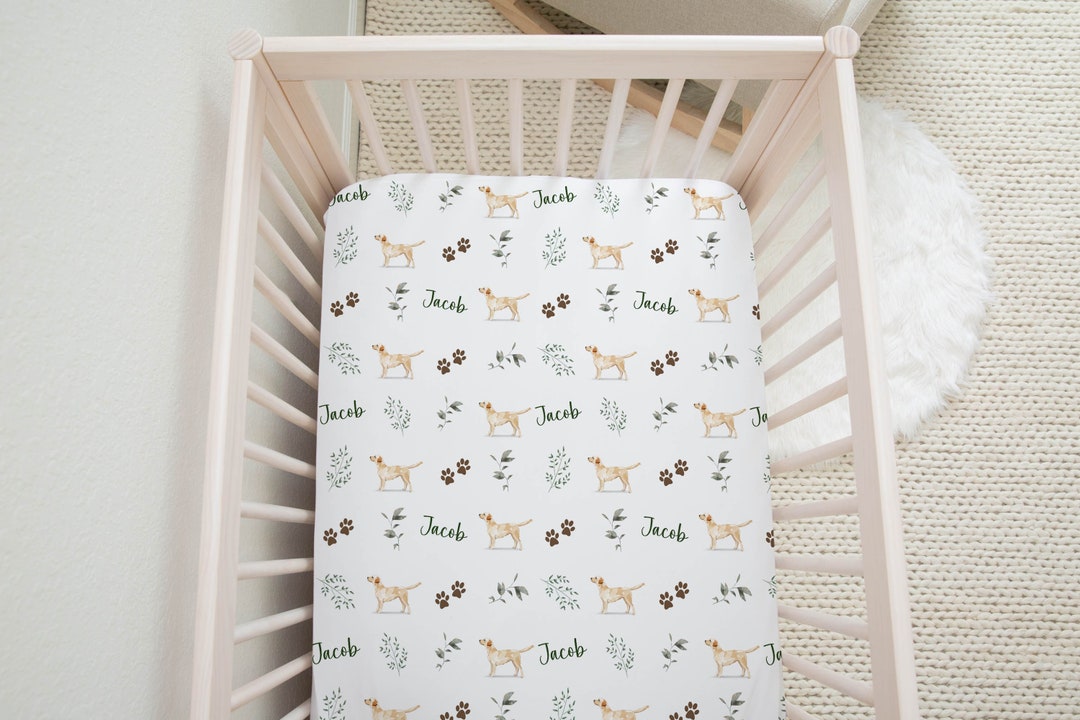 Yellow Lab Crib Sheet Labrador Changing Pad Labrador Blanket Baby Girl ...