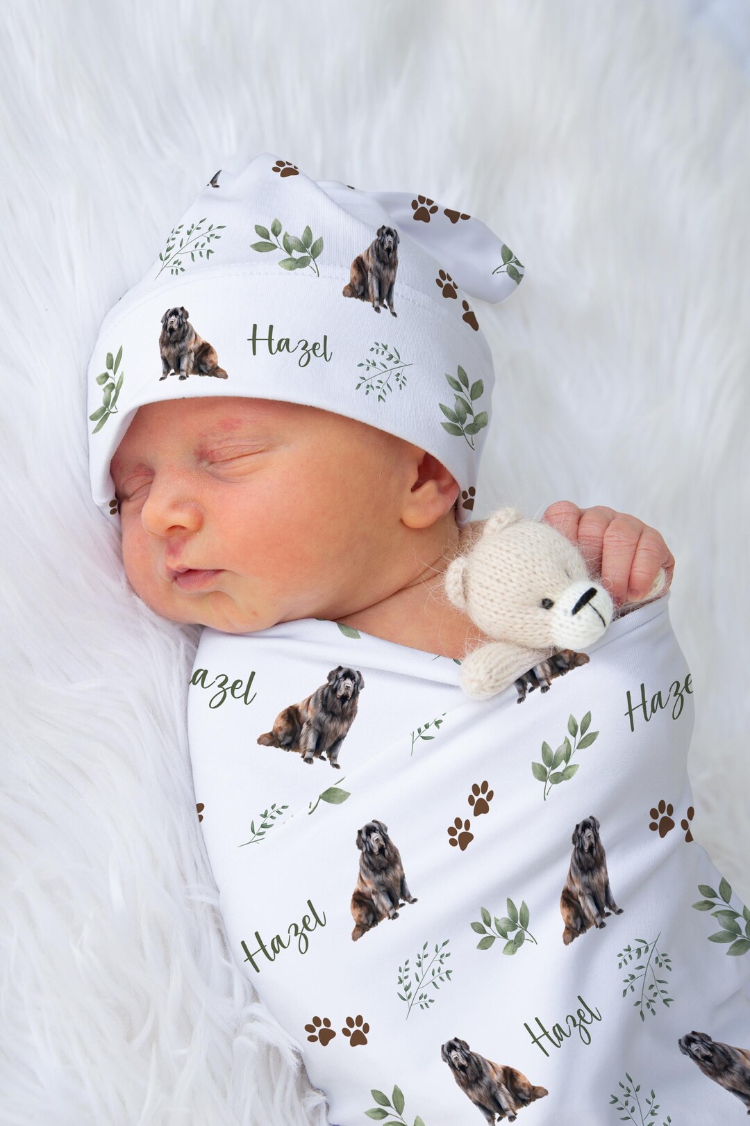 Newfoundland Swaddle Blanket With Name Custom Newfie Blanket ...