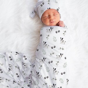 Personalized French Bulldog Swaddle Set Frenchie Baby Shower Gift ...