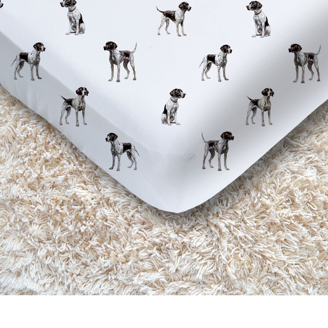 German Shorthaired Pointer Crib Sheet, Custom Baby Fitted Crib Sheet ...