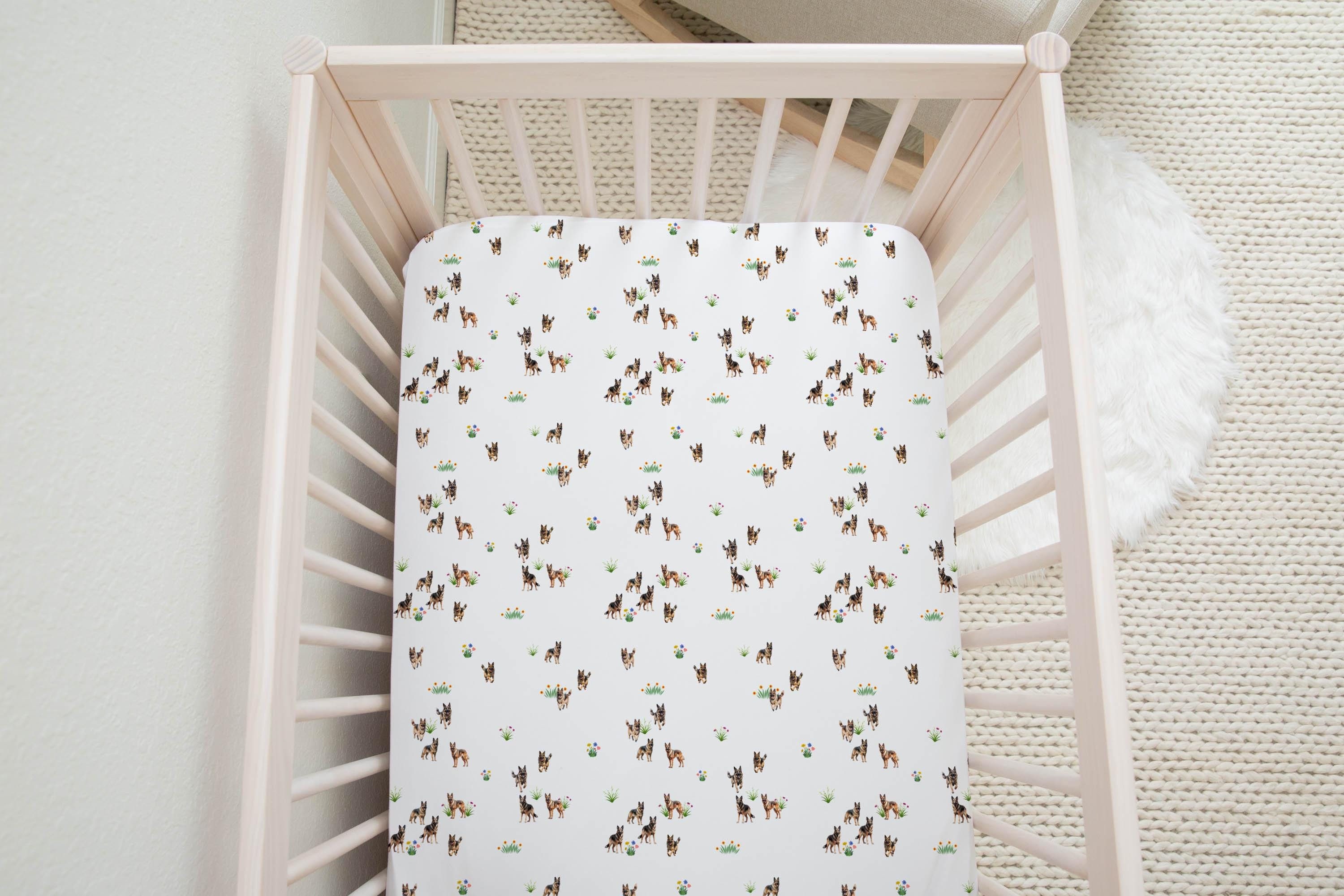 GSD Crib Sheet German Shepherd Baby Swaddle Blanket Custom Dog Baby ...
